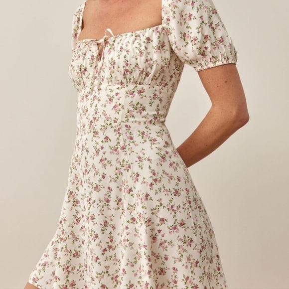 Reformation | Dresses | Reformation Floral Puff Sleeve Dress | Poshmark